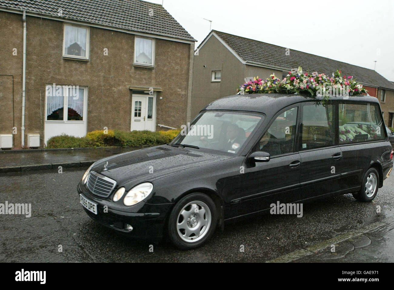 The hearse carrying the coffin of murdered schoolgirl Vicky Hamilton ...