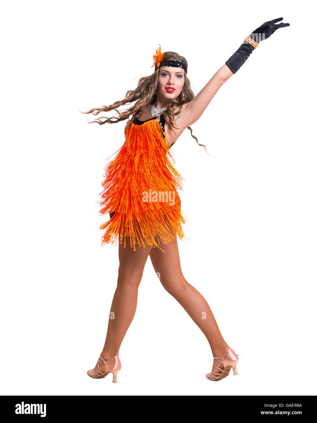 Disco dancer showing some movements against isolated white Stock Photo ...