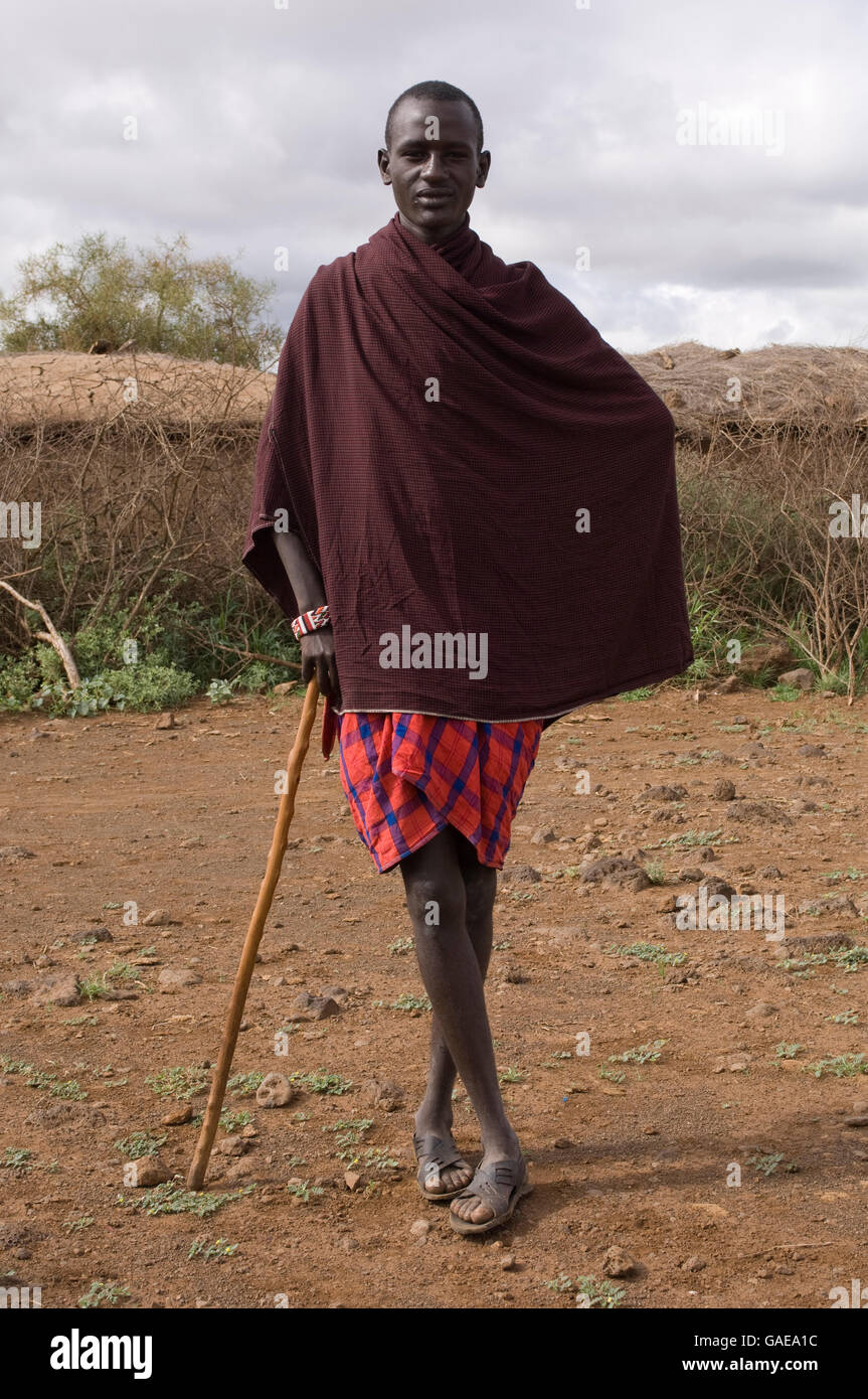 Masai man, Amboseli National Park, Kenya, Africa Stock Photo - Alamy