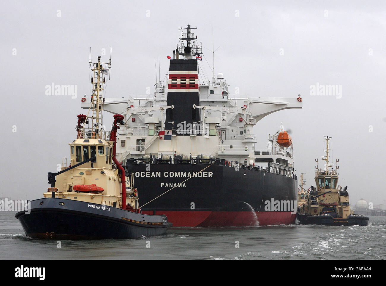 The panamanian registered ocean commander cargo ship in teesport hi-res ...