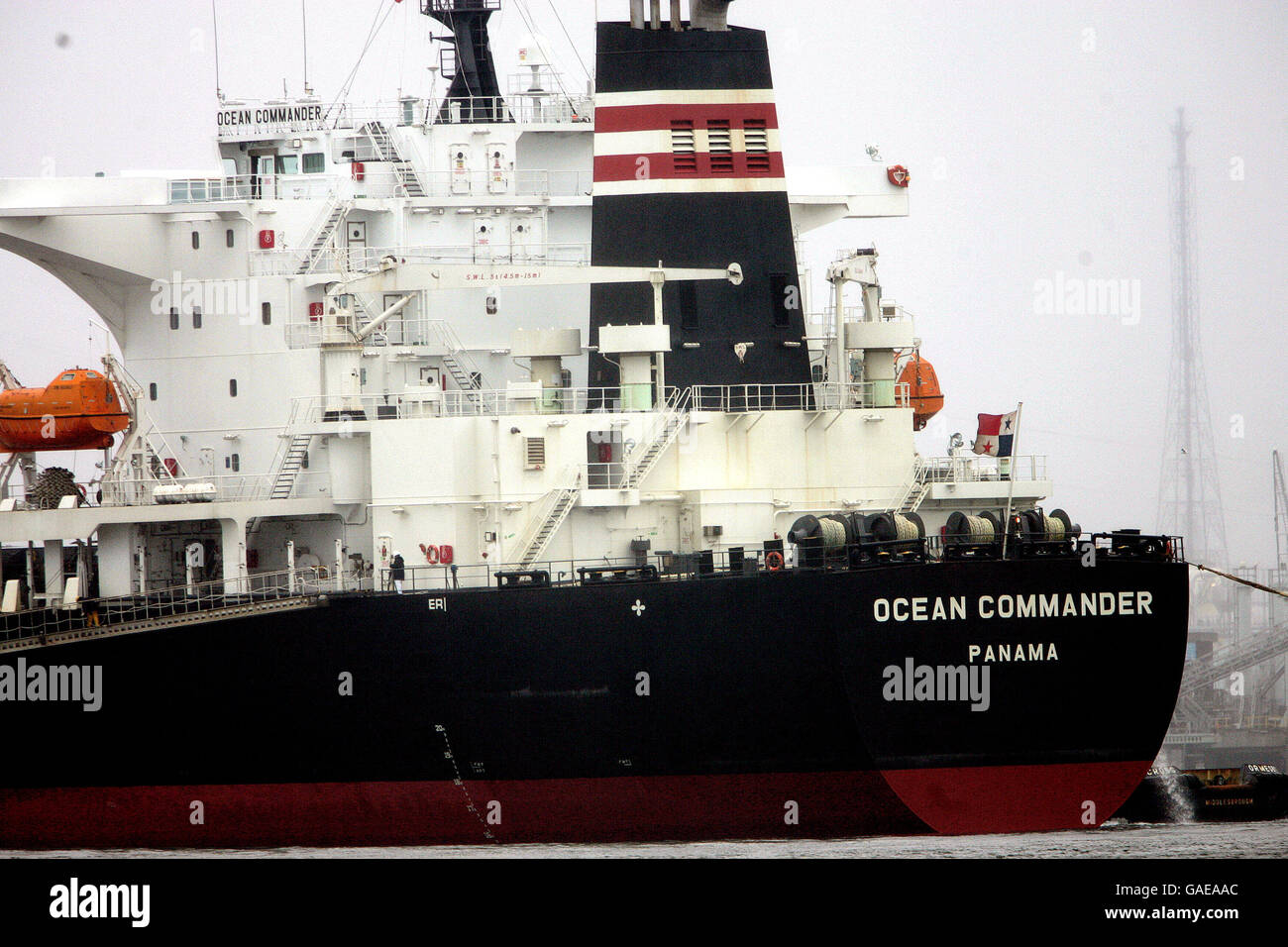 The Panamanian-registered Ocean Commander cargo ship in Teesport Stock ...
