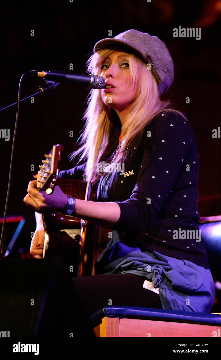 The Ting Tings performing on stage at the Union Chapel in Islington ...