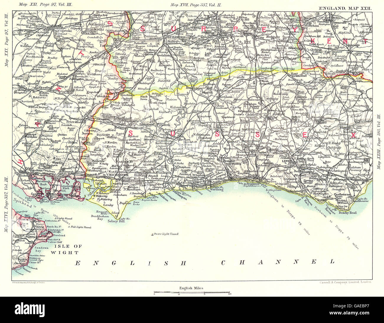 Sussex england map hi-res stock photography and images - Alamy