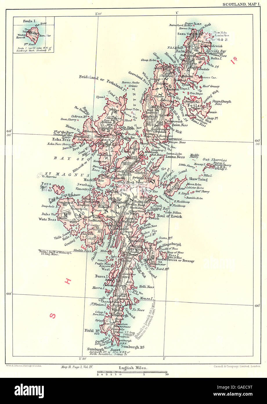 SHETLAND ISLANDS: Yell North Mavine Fetlar Lerwick Lunna Ness Sumburgh ...