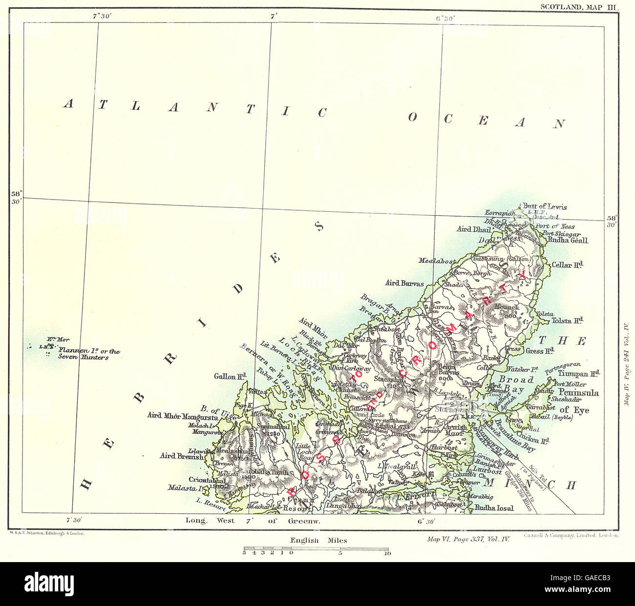 ISLE OF LEWIS: Hebrides. Ross & Cromarty. Stornoway The Minch Sheabost ...