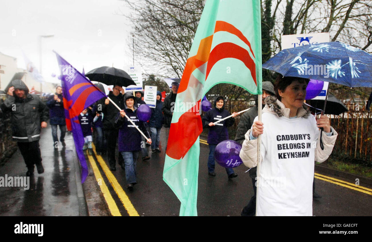Filmmaker joins protest against Cadbury factory closure Stock Photo - Alamy