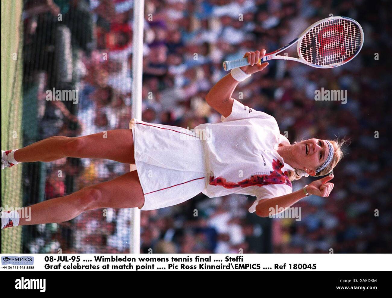08-JUL-95. Wimbledon womens tennis final. Steffi Graf celebrates at ...
