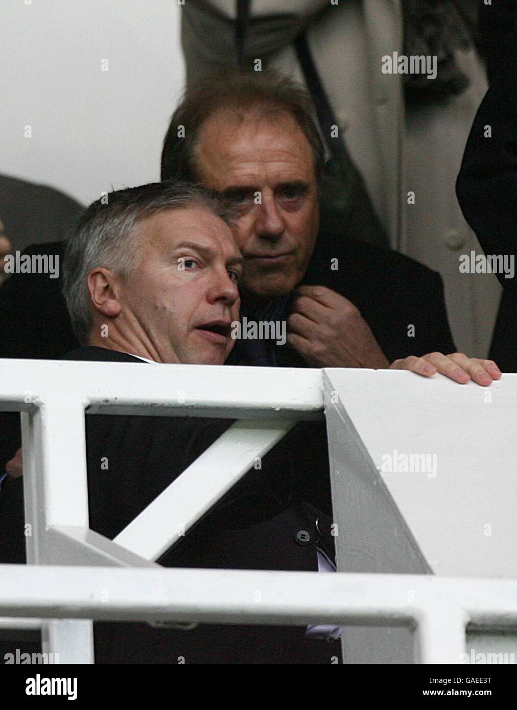 Derby County's Chairman Adam Pearson talks to former chairman Peter ...