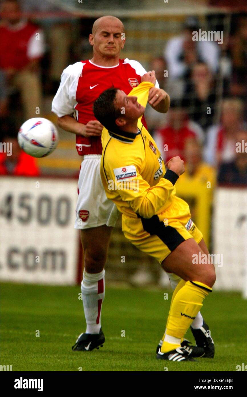 Arsenal's Pascal Cygan in action during his debut against Stevenage ...