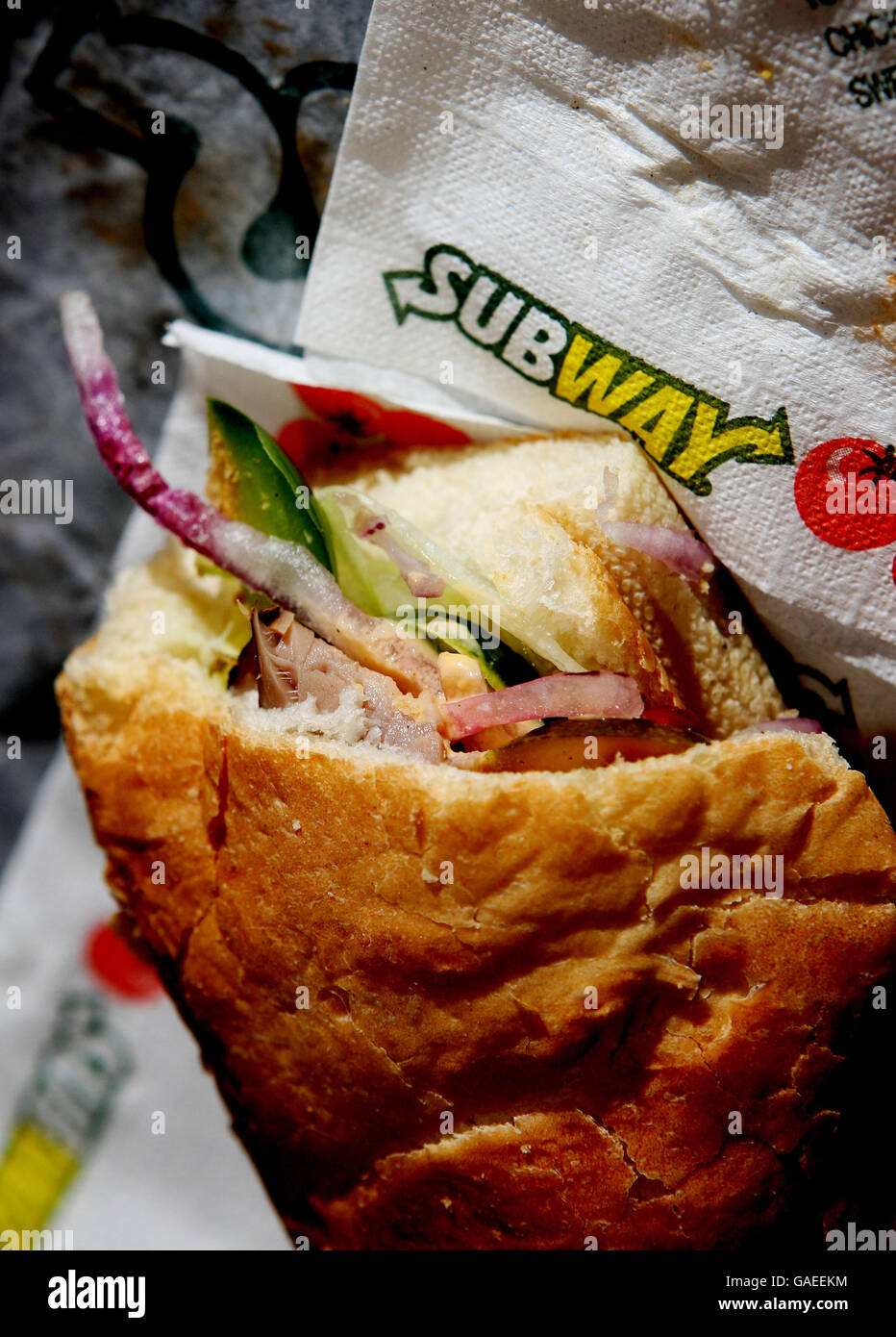 Generic pictures of a beef sandwich from Subway fast food outlet Stock ...