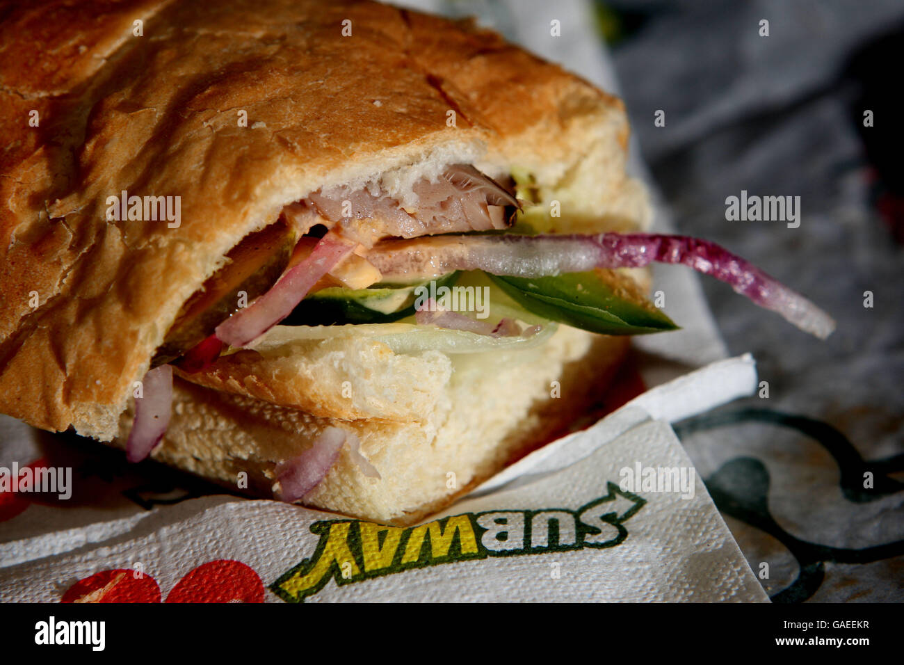 Generic pictures of a beef sandwich from Subway fast food outlet Stock ...