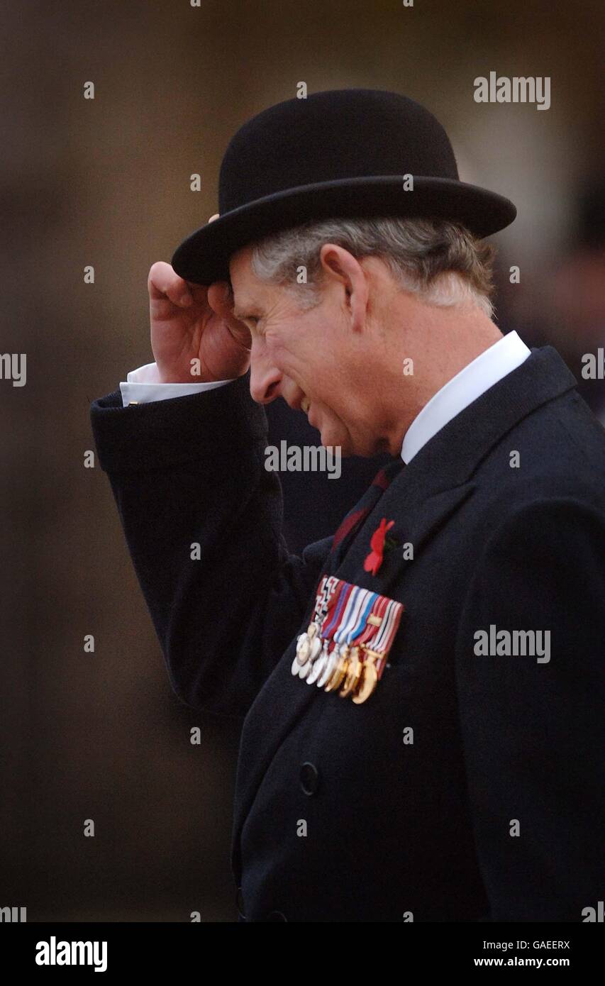 The Prince of Wales, a Colonel in the Welsh Guards, at the Welsh Guards ...