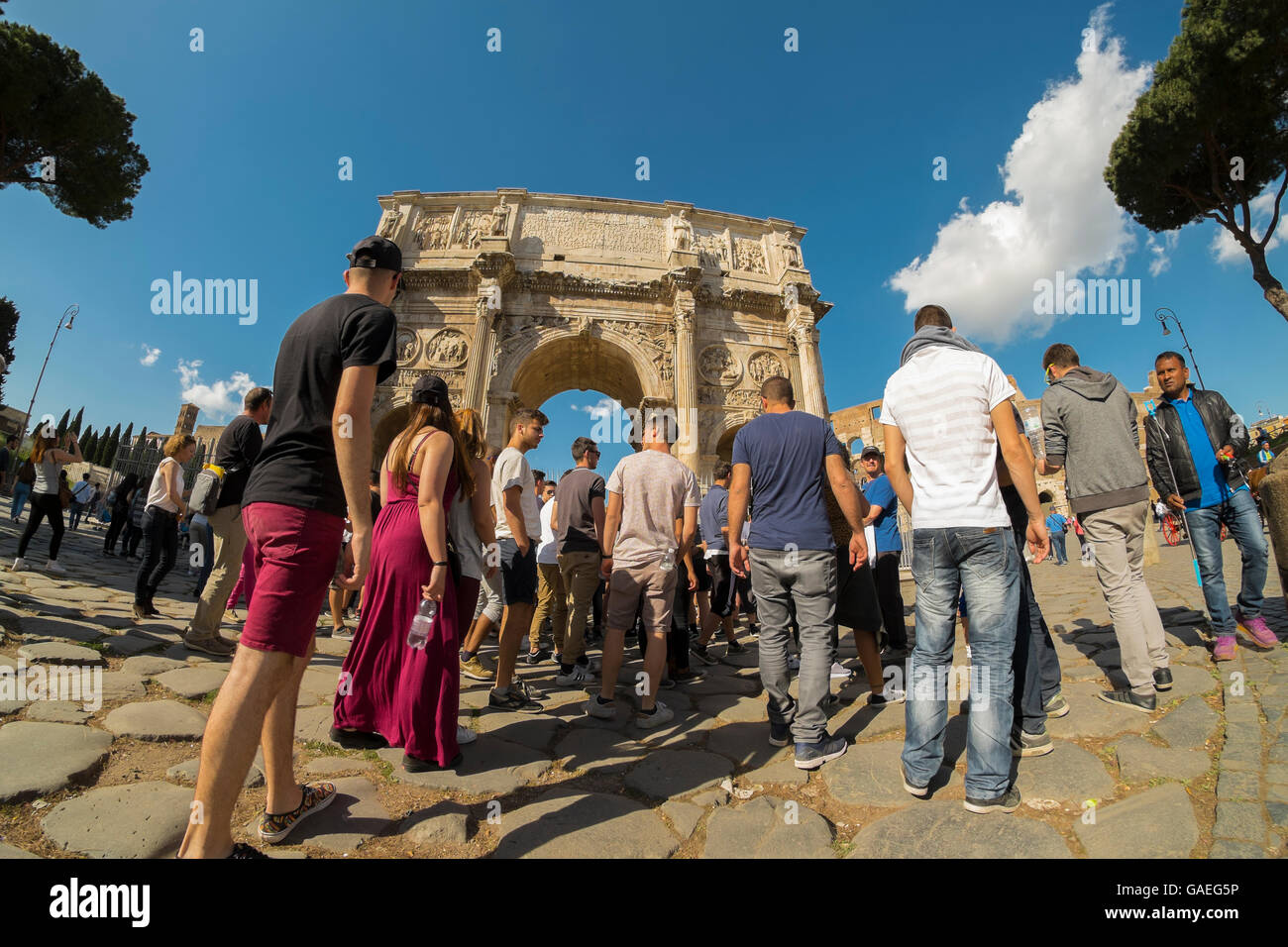 Tourists at the Colosseum Stock Photo - Alamy