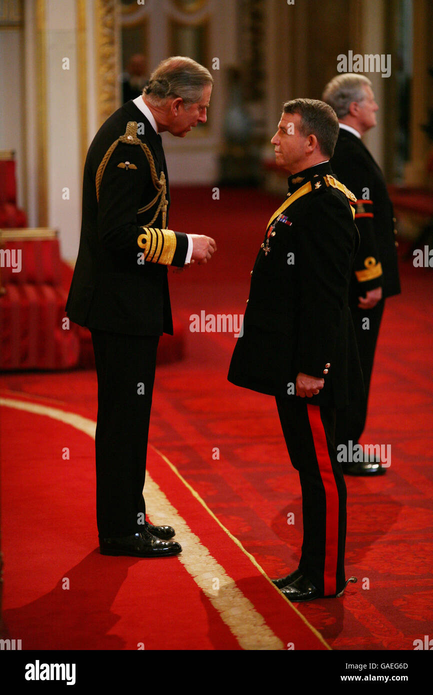 Lieutenant Colonel John Dawson is made an MBE by The Prince of Wales at ...