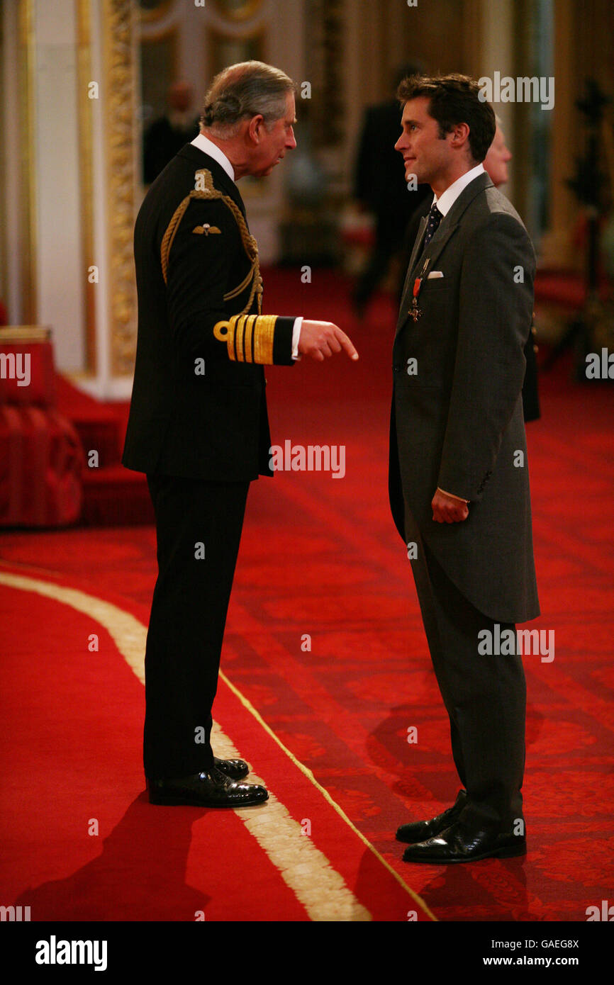 Mr. Roger Stringer is made an MBE by The Prince of Wales at Buckingham ...