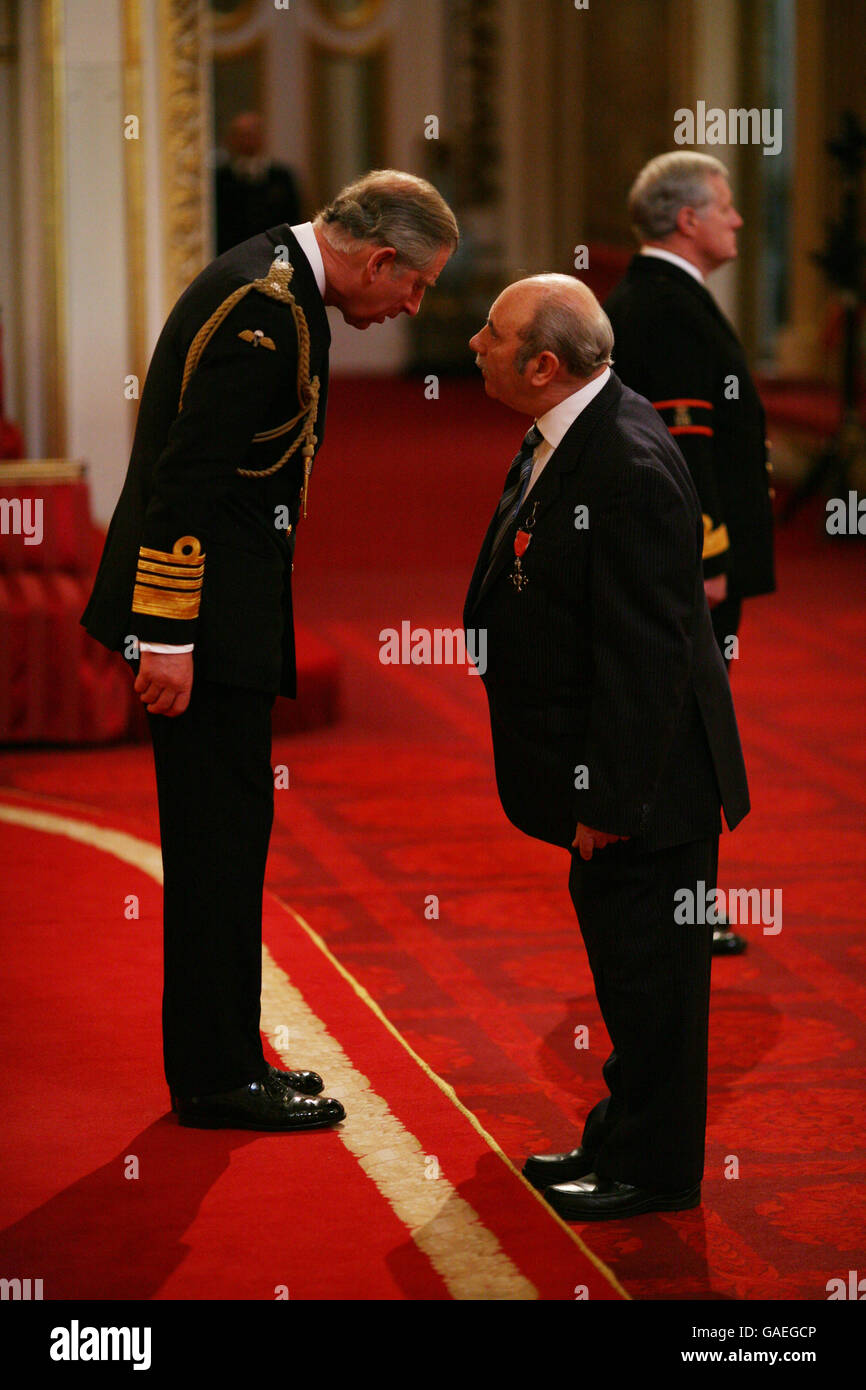 Mr. Derek Wilson from Uxbridge is made an MBE by The Prince of Wales at ...