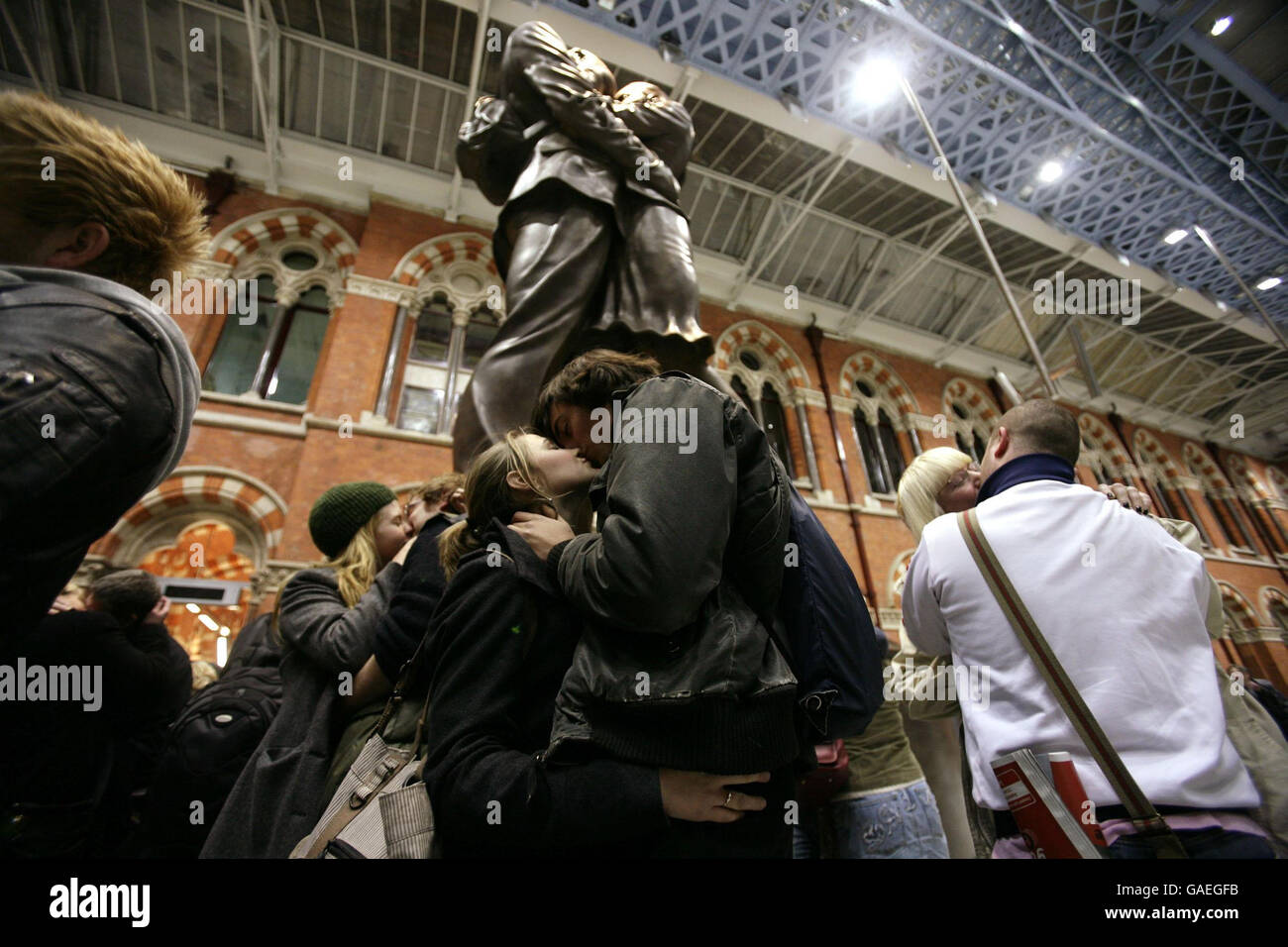 Flash Snog Photocall - London. A crowd take part in a flash-mob snog at ...