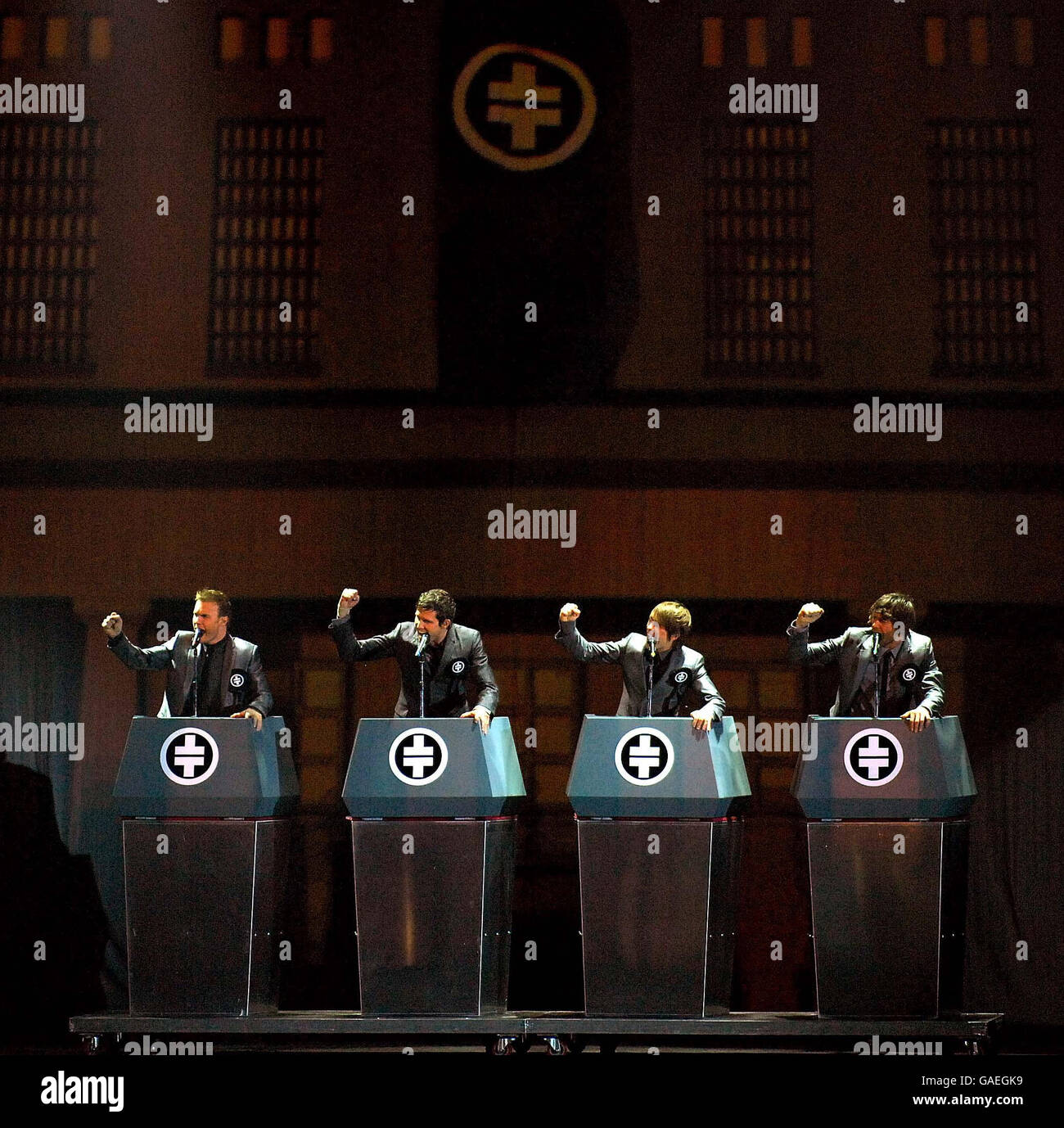 Gary Barlow And Mark Owen Of Take That On Stage High Resolution Stock ...