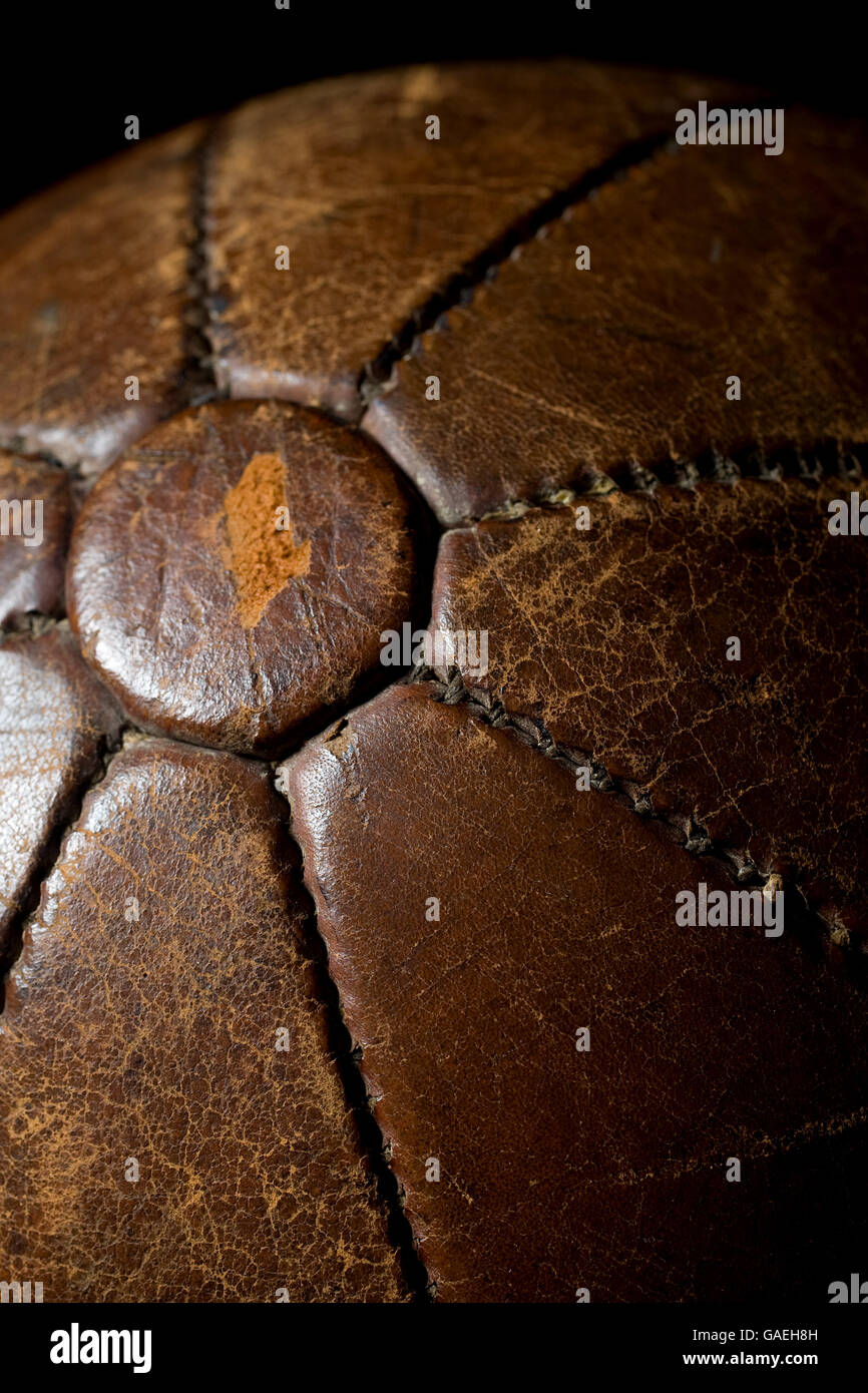 A football from circa 1870 at the National Football Museum, Preston ...