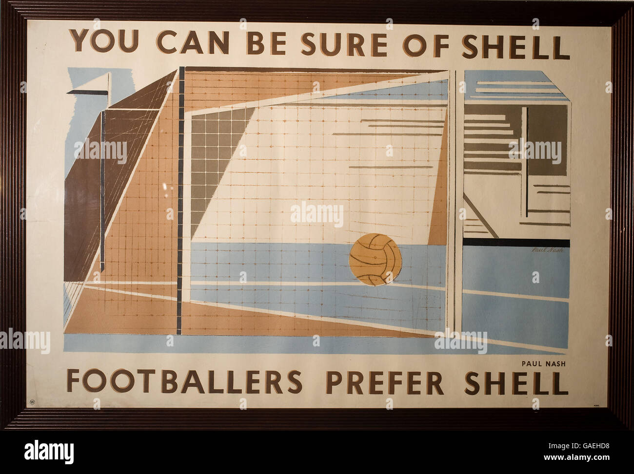 Posters on show at the national football museum hi-res stock ...