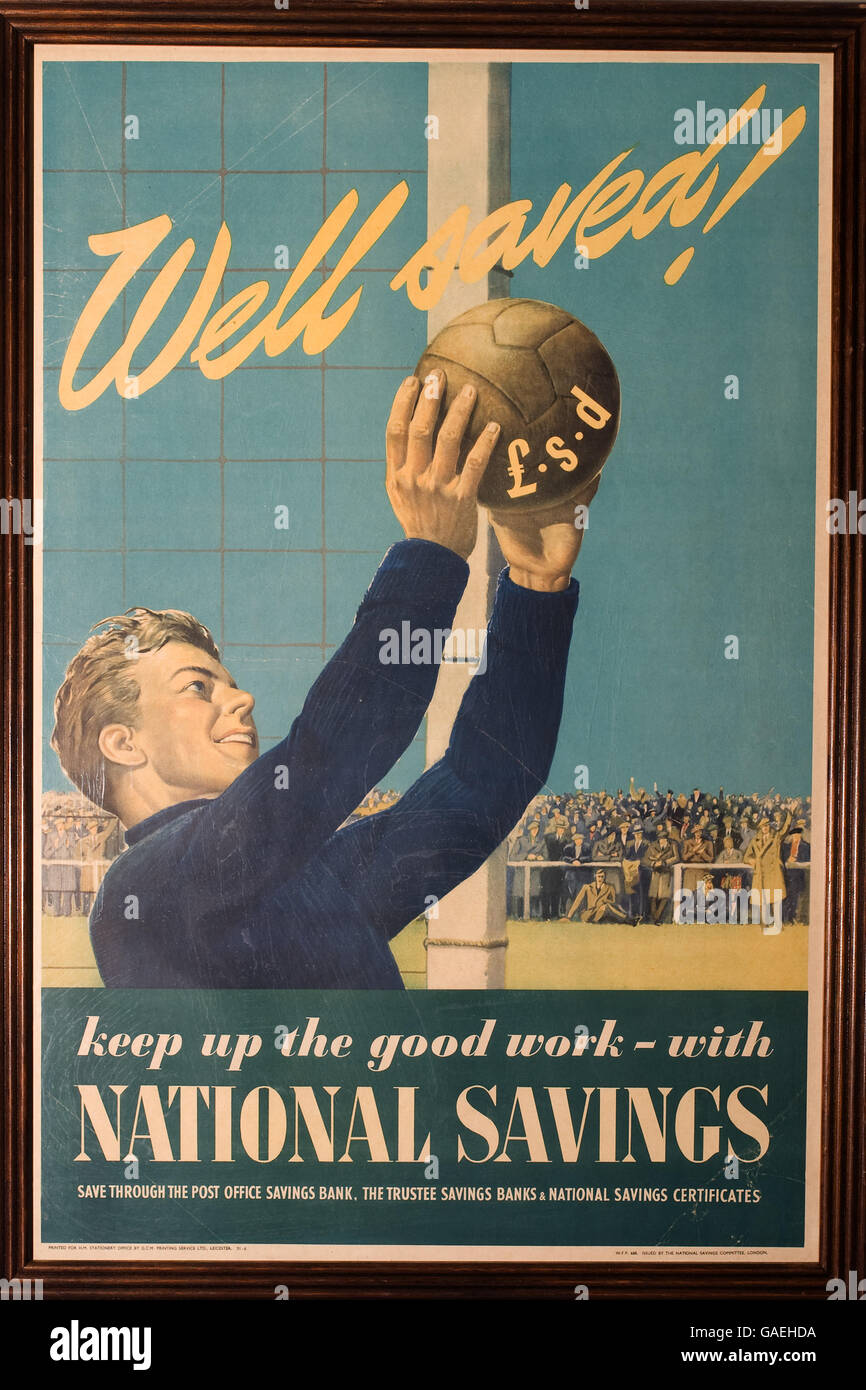 Posters on show at the national football museum hi-res stock ...
