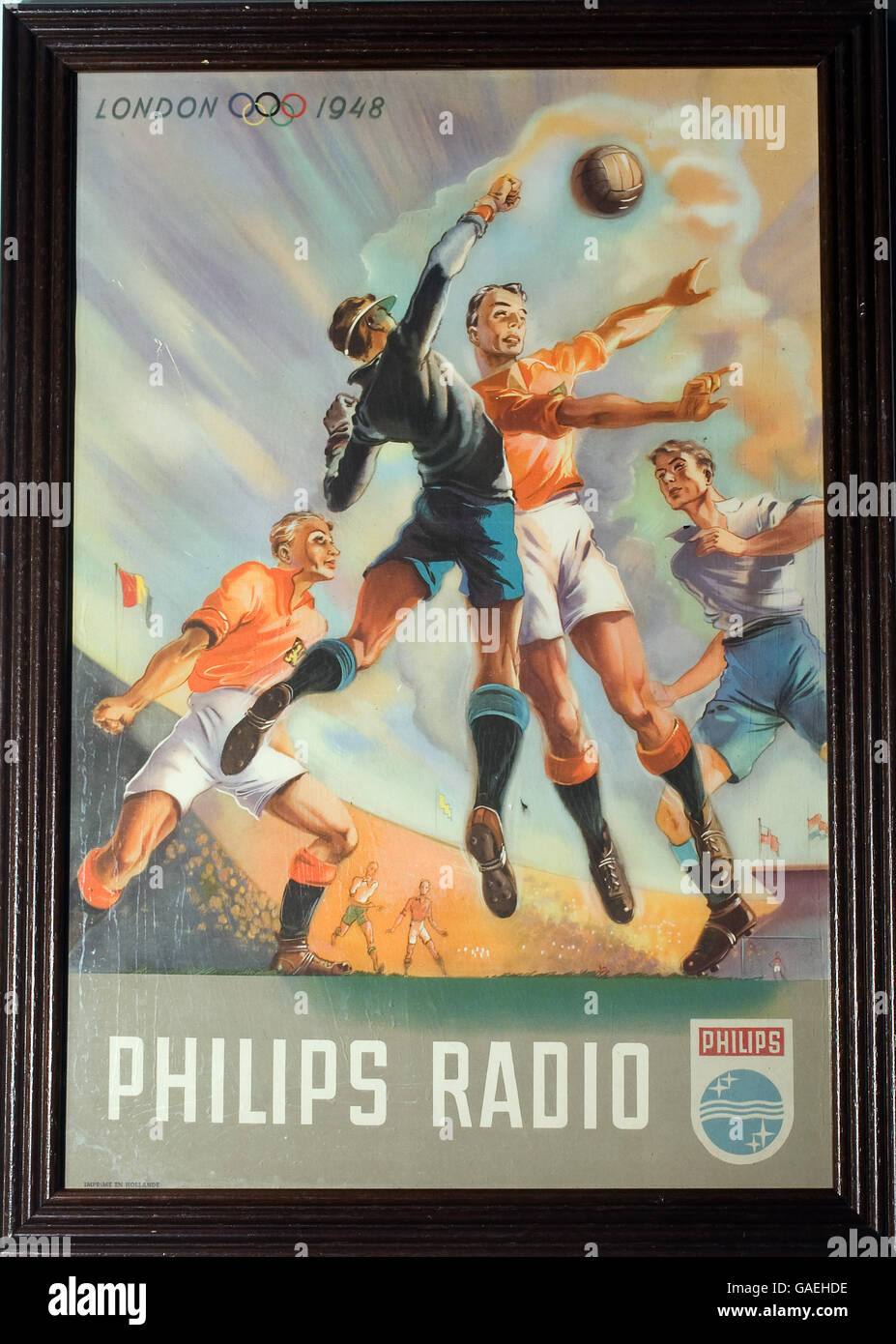 Posters on show at the national football museum hi-res stock ...