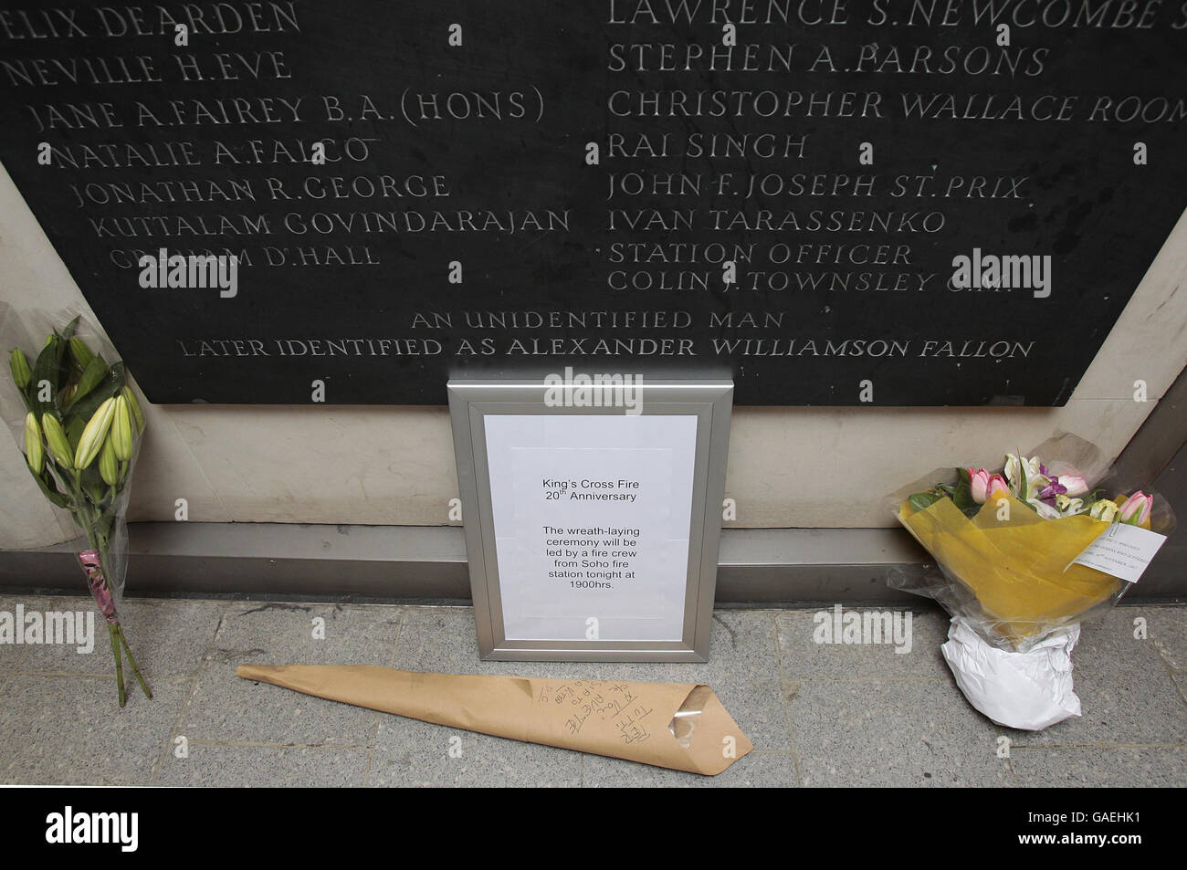 King's Cross Fire memorial Stock Photo - Alamy