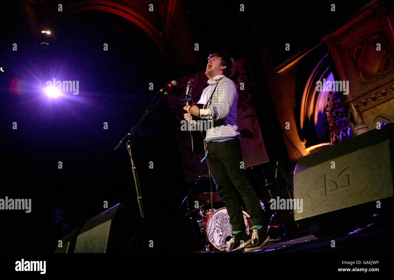 Jack Penate performing on stage at the Union Chapel in Islington, north ...