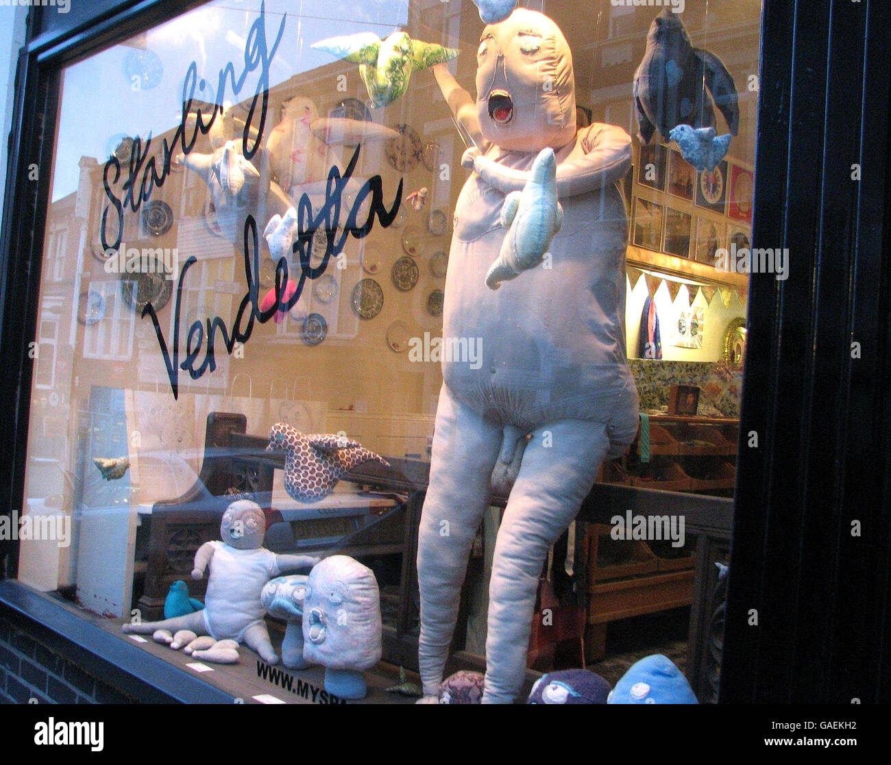 Shopkeepers ordered to cover up 'distressing' art Stock Photo - Alamy