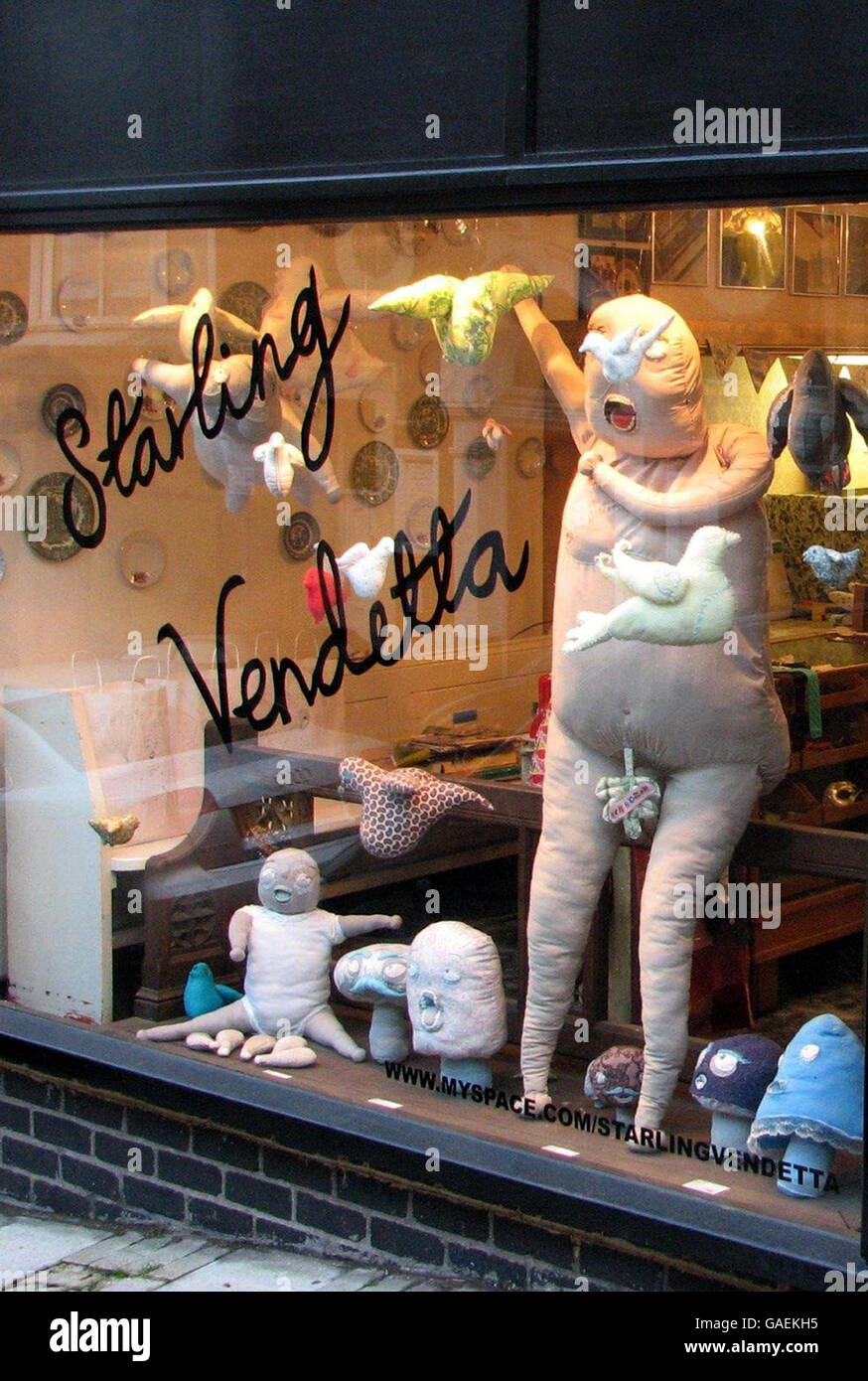 View of an "art installation" named Keith, in the window of the ...