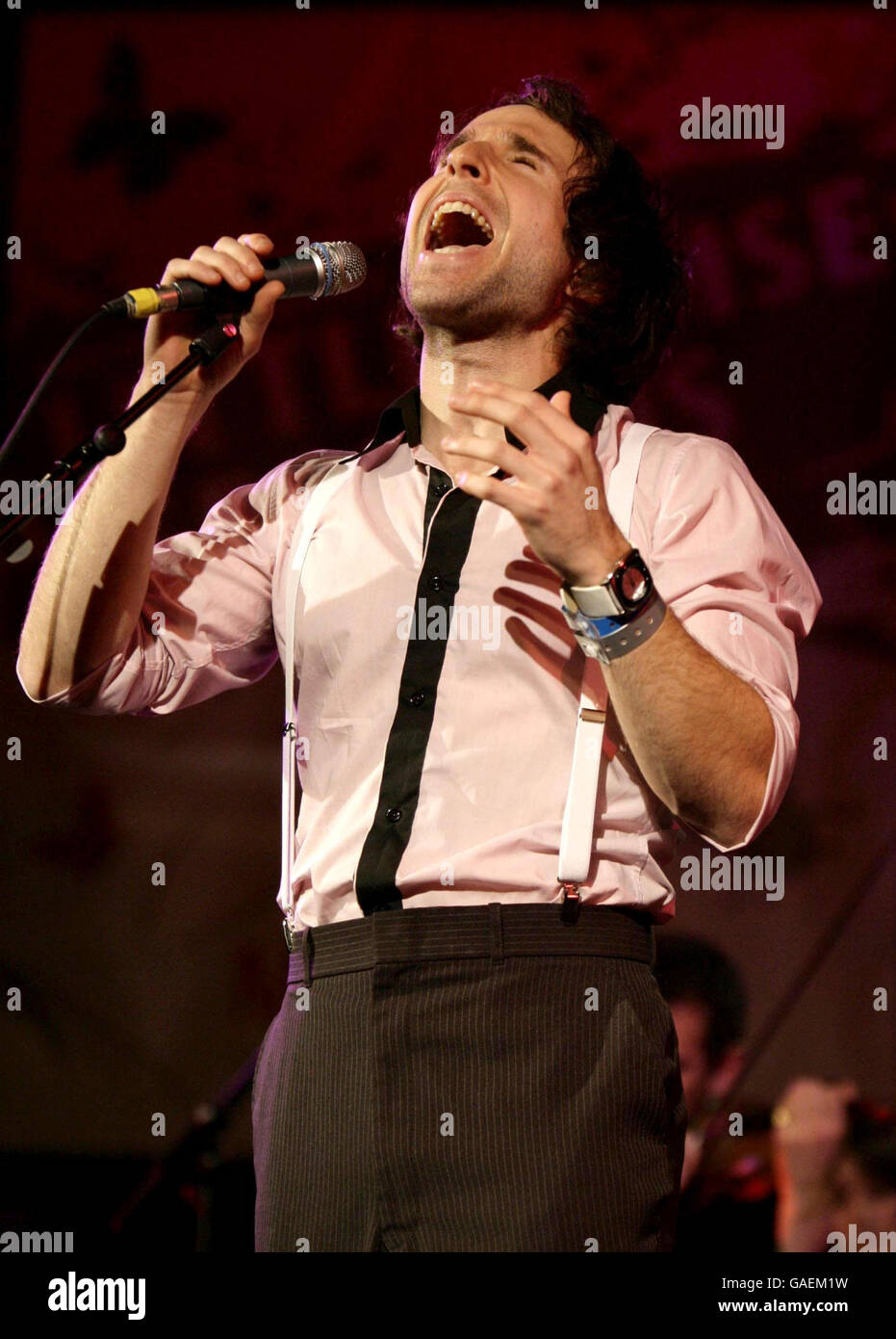 The Hoosiers performing on stage at the Union Chapel in Islington ...