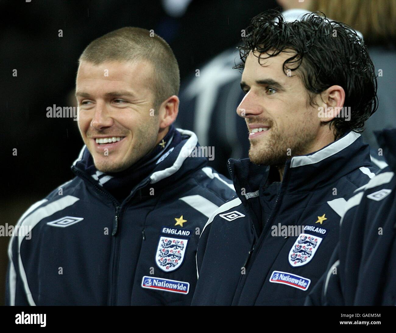 Englands owen hargreaves and david beckham hi-res stock photography and ...