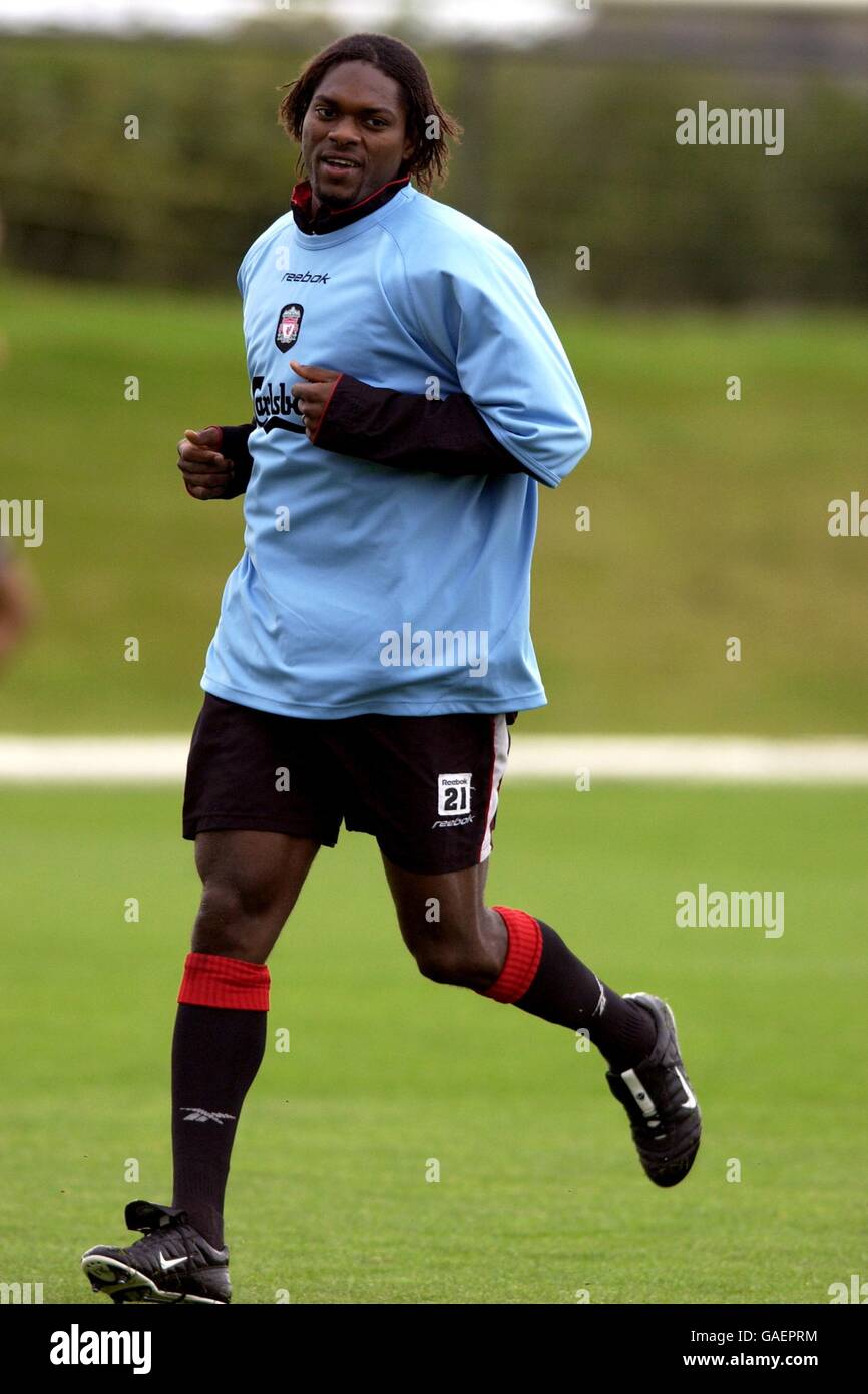 Soccer - FA Barclaycard Premiership - Liverpool Training. Salif Diao ...