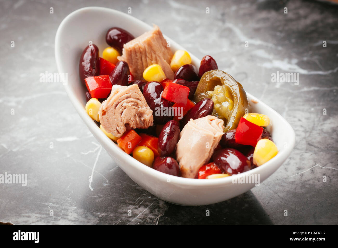 Fresh and delicious Mexican-style spicy tuna salad Stock Photo - Alamy