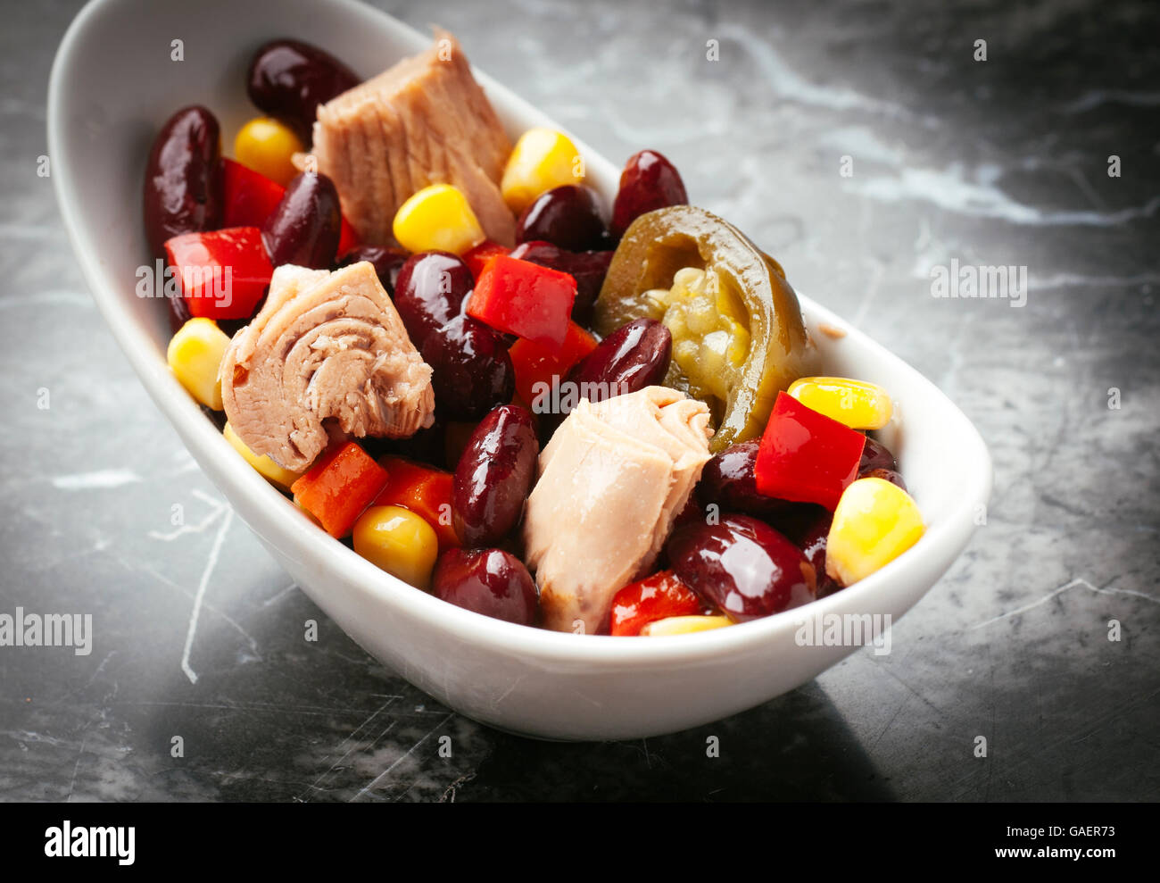 Fresh and delicious Mexican-style spicy tuna salad Stock Photo - Alamy