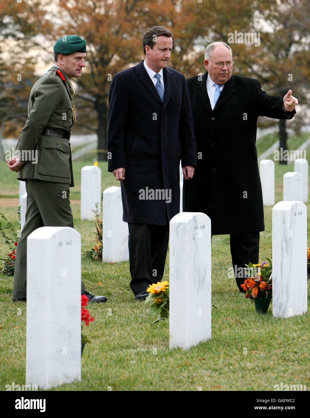 Conservative Party leader David Cameron is shown around by CoL Mike ...