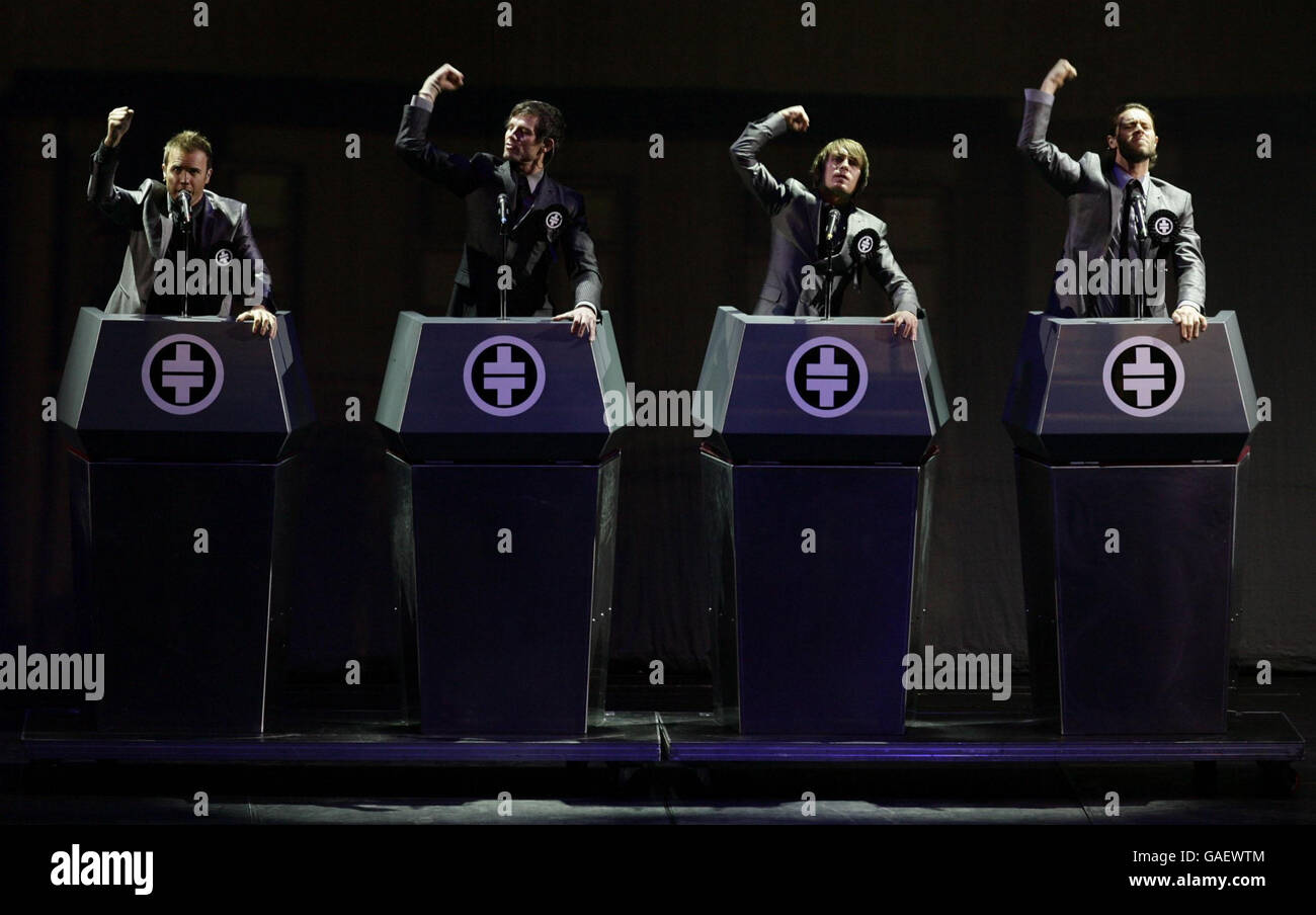 Take That performing in concert at the O2 Arena in Greenwich, London ...