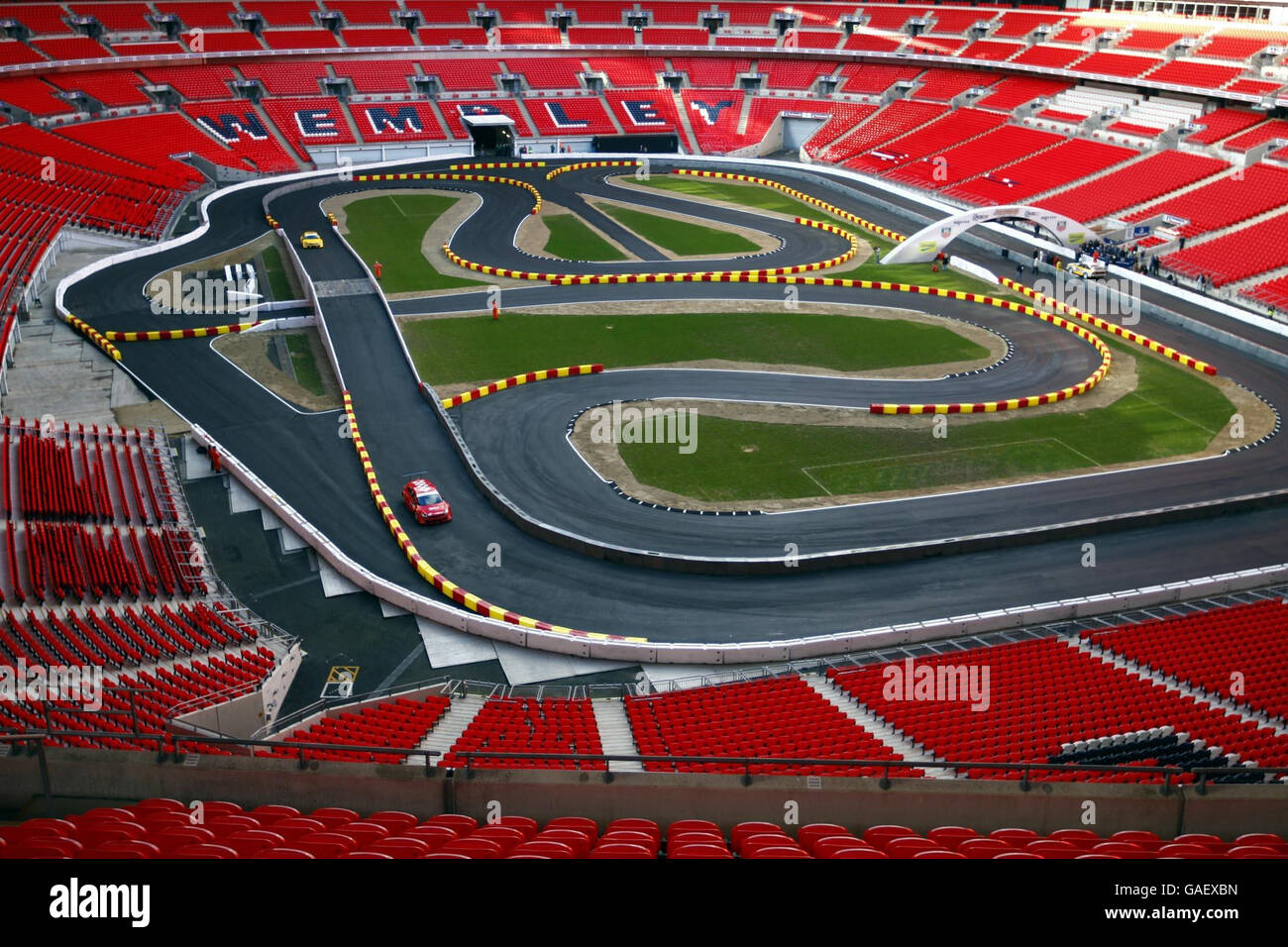 Wembley stadium transformed into tarmac circuit ready race champions ...