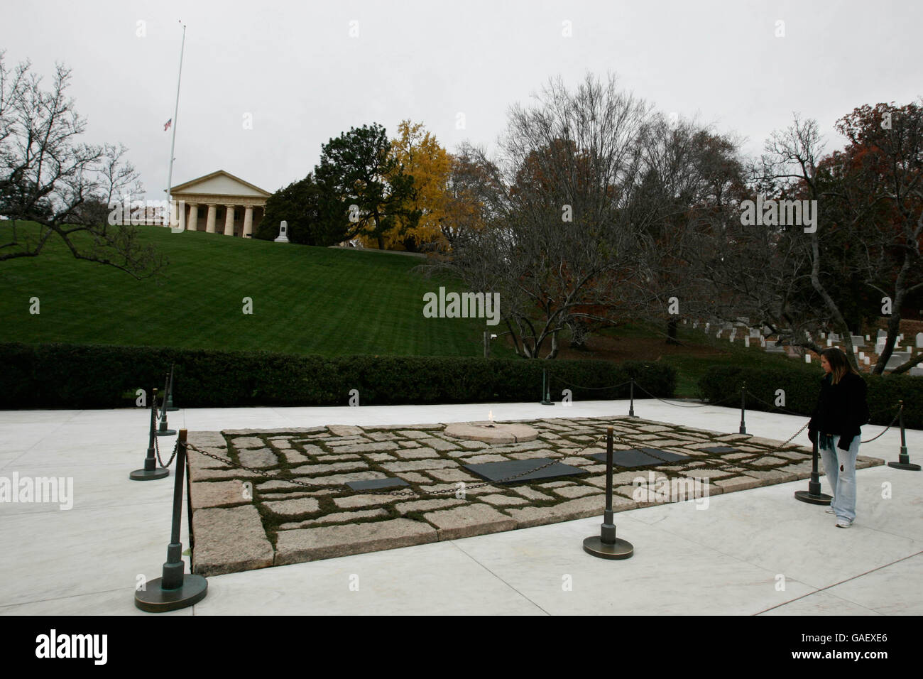 JFK Memorial at Arlington National Cemetery, Arlington, Virginia Stock ...