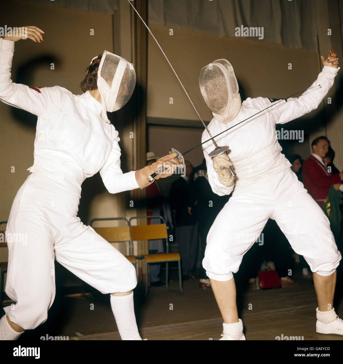 1958 British Empire and Commonwealth Games - Fencing - Cardiff Stock ...