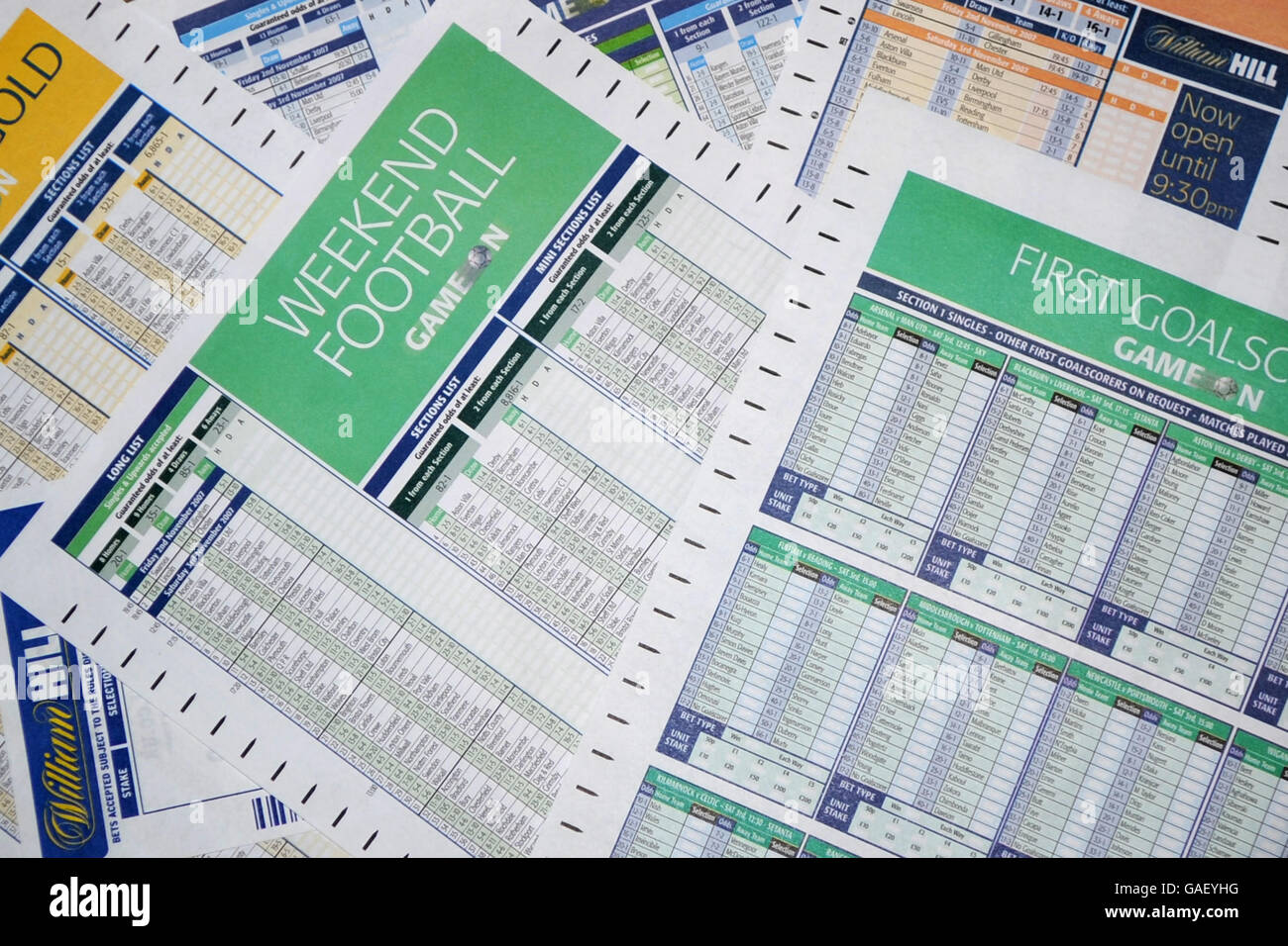 Soccer betting slips hi-res stock photography and images - Alamy