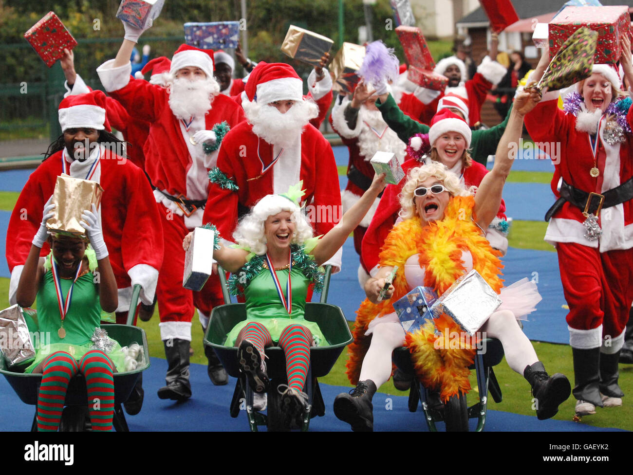 Inaugral Santa Olympics Stock Photo - Alamy
