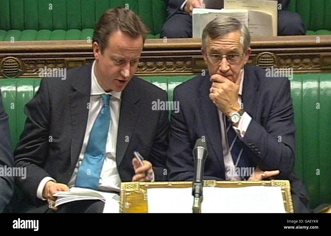 Tory leader David Cameron (left) with Tory Defence Minisiter Gerald ...