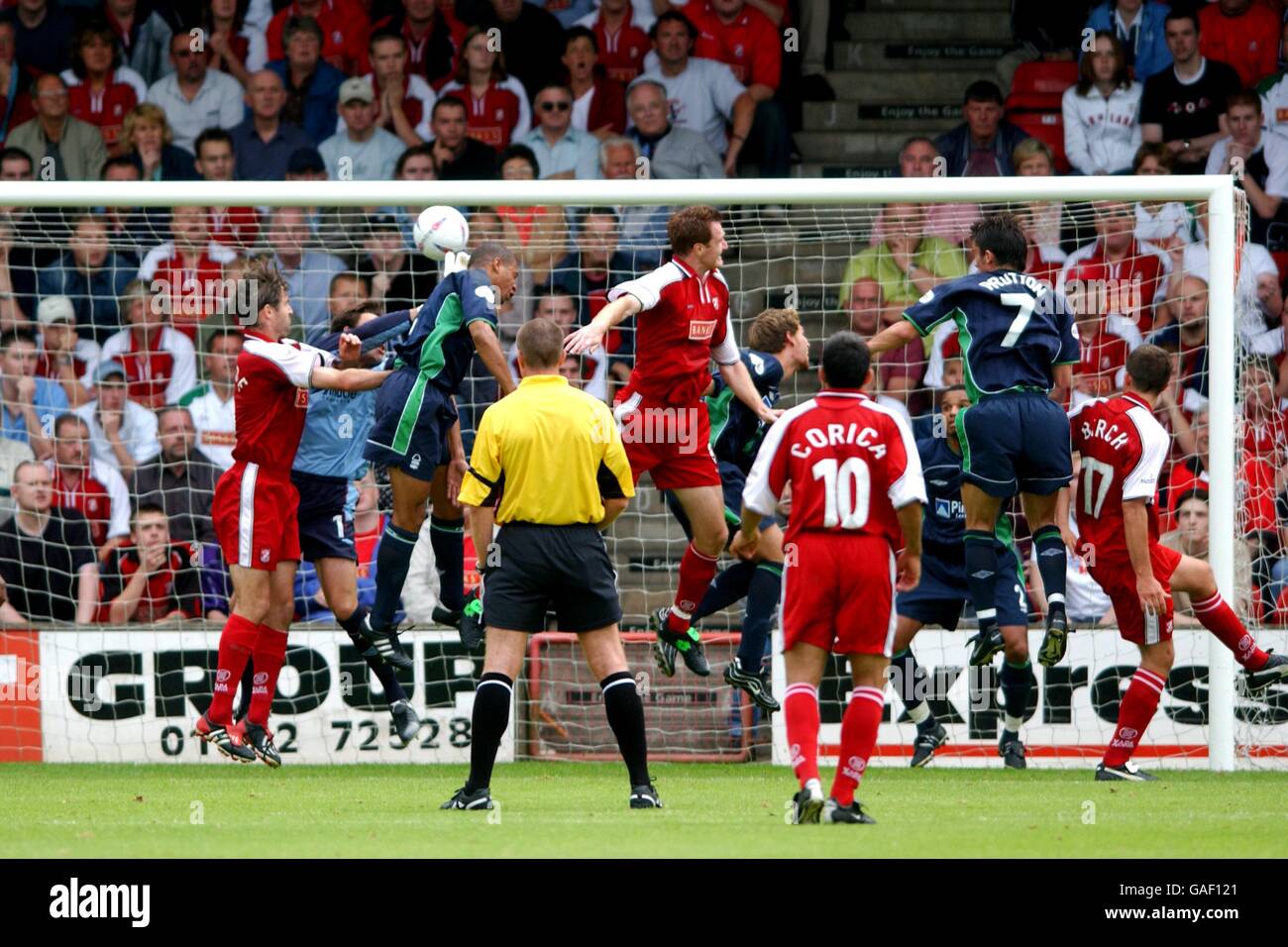 Walsall's Danny Hay (c) heads the ball into the net only for the ...