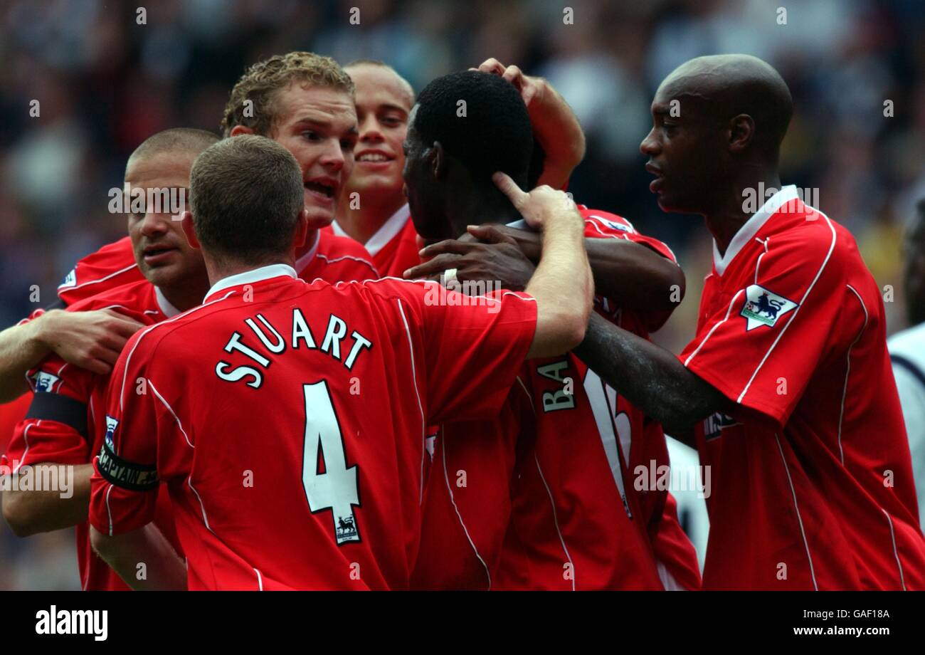 Charlton Athletic's Chris Bart Williams and Paul Konchesky congratulate ...