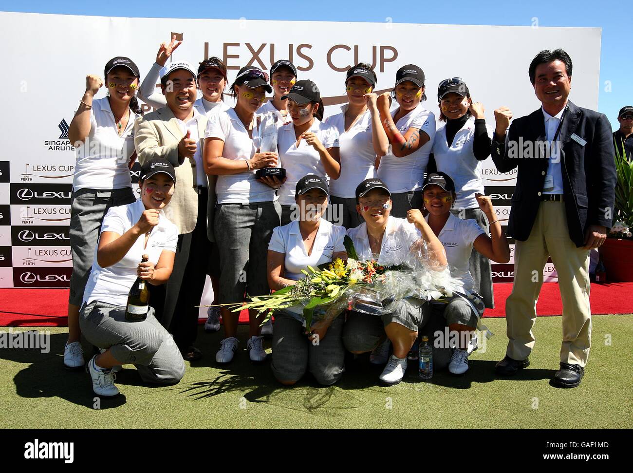 Team asia players celebrate victory in lexus cup hi-res stock ...