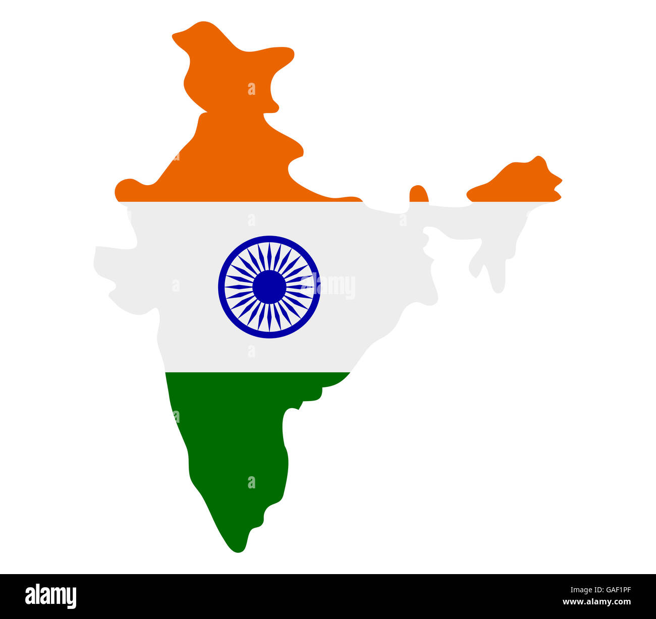 Map of India with flag Stock Photo - Alamy