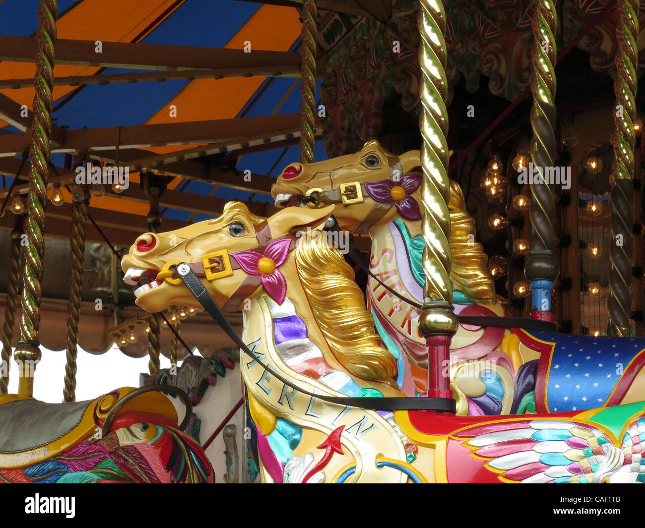 Amusements funfair horses hi-res stock photography and images - Alamy