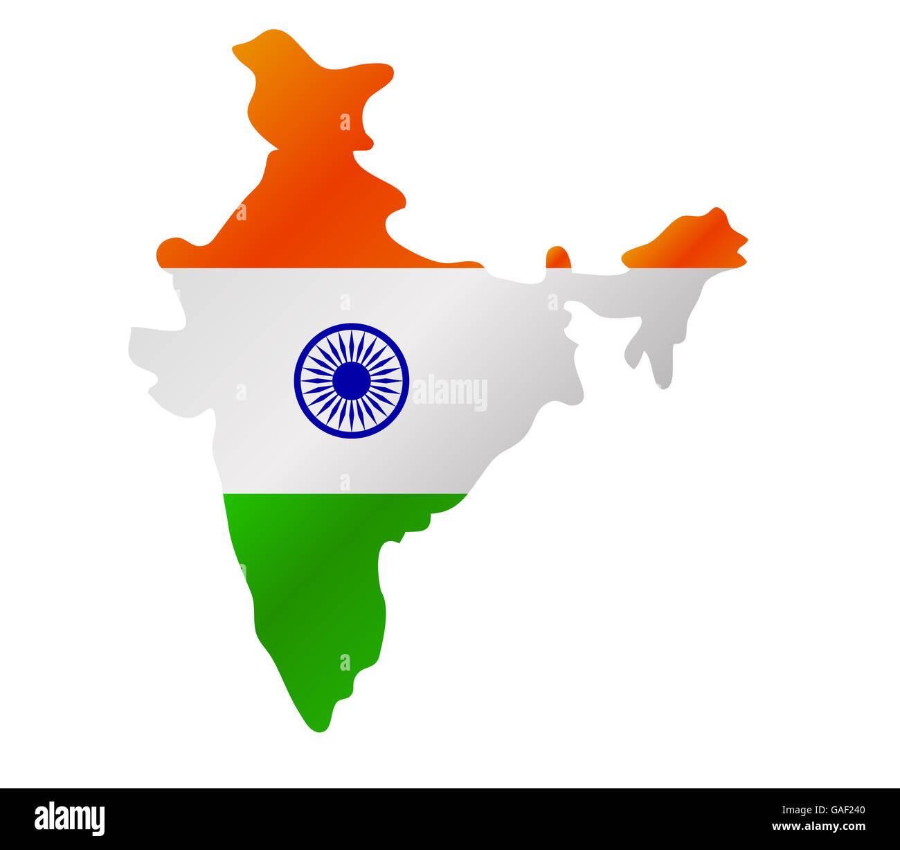 Map of India with flag Stock Photo - Alamy
