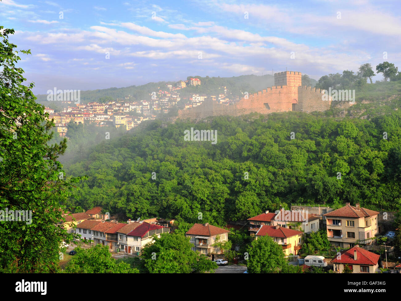 Old tower and fort in Veliko Tarnovo historical city, Bulgaria Stock ...